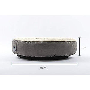 Love's cabin Round Donut Cat and Dog Cushion Bed, 20in Pet Bed for Cats or Small Dogs, Anti-Slip & Water-Resistant Bottom, Super Soft Durable Fabric Pet beds, Washable Luxury Cat & Dog Bed Gray