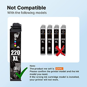 E-Z Ink (TM) Remanufactured Ink Cartridge Replacement for Epson 220 XL 220XL T220XL to use with WF-2760 WF-2750 WF-2630 WF-2650 WF-2660 XP-320 XP-420 XP-424(2 Black, 1 Cyan, 1 Magenta, 1 Yellow)5Pack
