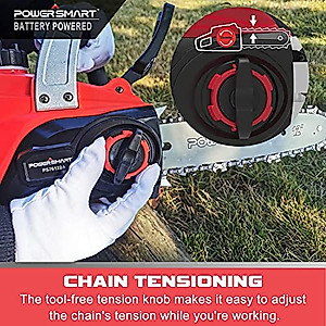 PowerSmart Electric Chainsaw 20V Battery Powered, Cordless Chain Saw With 12 Inch Chain and Bar, 4Ah Battery And Fast Charger Included, Power Chainsaw For Trees Wood Farm Garden Ranch Forest Cutting