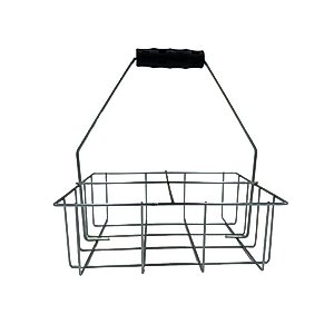 Wire Bottle Carrier for Libbey, StanPac, The Dairy Shoppe 32 and 64 oz Bottles (64 oz The Dairy Shoppe ®, 4 Cell Carrier)