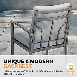 HAPPATIO 9-Piece Patio Outdoor Dining Set - All Aluminum Patio Table and Chairs Set for 8 Includes 1 Rectangular Dining Table and 8 Dining Chairs with Cushions, Patio Dining Set for Lawn, Garden