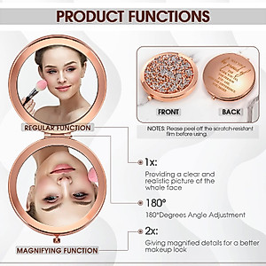 Unittype 10 Pcs Employee Appreciation Gift Inspirational Compact Mirror Thank You Gifts Bulk Travel Pocket Mirror for Women Teacher Nurse Caregiver Medical Assistant Gifts Bulk(Rose Gold)