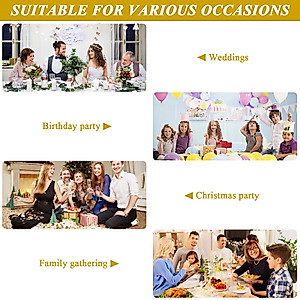 4 Pack Plastic Table Cloth Cover for Parties Disposable, Pink and Gold Tablecloth for 8 Foot Rectangle Tables, Birthday Wedding Graduation Father Valentine's Day Easter Party Supplies Decorations