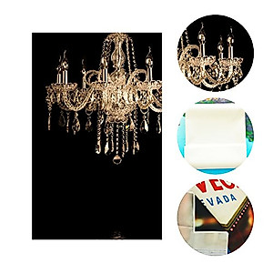 LYLYCTY 5x7ft Luxurious Chandeliers Photography Background European Gorgeous Crystal Chandelier Black Backdrop Studio Props Indoor Decorations LY024