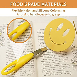 Egg Spatula Fun Kitchen Items Smiley Face Spoon Smiley Nylon Flex Turner Utensil Co-Molded With Silicone, Sturdy Steel Handle for Non Stick Cookware Cooking, Fish,Eggs, Pancakes, Fried Rice.
