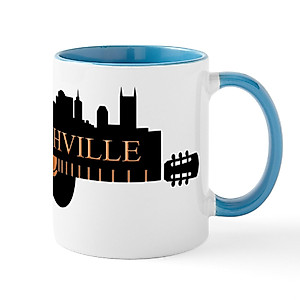CafePress Nashville Guitar Skyline LT Mugs Ceramic Coffee Mug, Tea Cup 11 oz