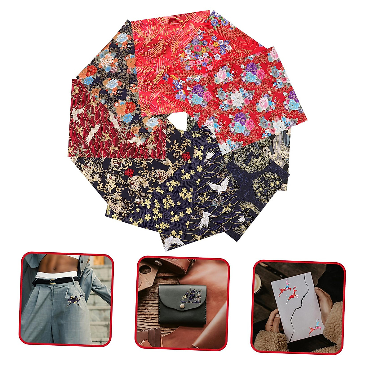 EXCEART 10pcs Quilted Comforter Fabric Squares Floral Fabric Bundle Cotton Fabric for Quilting Neutral Comforter Quilting Supplies Flower Printing Patchwork 4X Flowers Crafting Supplies