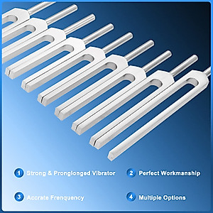 Solfeggio Tuning Fork Set for Healing, 9 Packs Chakra Tuning Forks for Balancing, Vibration, Sound Therapy, Mind Body Therapy (174 Hz, 285 Hz, 396 Hz, 417 Hz, 528 Hz, 639 Hz, 741 Hz, 852 Hz, 963 Hz)