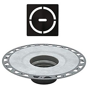 Schluter Systems Kerdi PVC Drain Flange (4” Pure Design Grate - Matte Black Finish - KD2/PVC/MGSD8/FL)