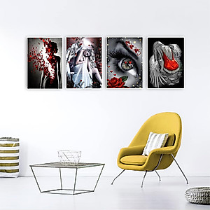 DCIDBEI Diamond Painting Kits 4 Pack 12x16inch Sexy Diamond Painting Angel Diamond Art Women Sexy Rose Diamond Painting for Adults Women Fairy Diamond Painting Art Sexey Woman Trippy Diamond Painting