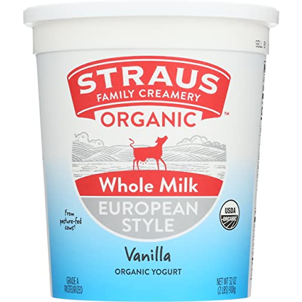 Straus Family Creamery, Organic Vanilla Whole Milk Yogurt, 32 oz