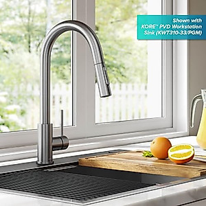 Kraus KPF-3104SFS Oletto Contemporary Pull-Down Single Handle Kitchen Faucet, 16.25 inch, Spot Free Stainless Steel
