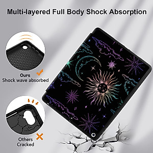 DONGKE Case Compatible with iPad 10.2 Inch 2021 2020 2019 iPad 9th/8th/7th Generation with Pencil Holder, Slim Stand Protective Case with Soft TPU Back, Auto Sleep/Wake Cover, Sun & Moon