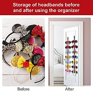 2Pcs Mouse Ears Headband Holder Polka Dot Hanging Wall Display Decor Vertical Headpiece Organizer Hair Bow Accessories Hanger Holder
