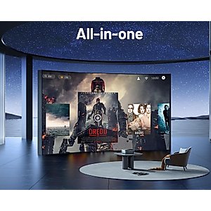 GooDee Projector 4K Support, Outdoor Projector with Wifi and Bluetooth, Android TV Projector 1080p with Auto Focus & Full-Sealed Optical Engine for Movie, Netflix/Prime Video Built-in, 8000+ Apps