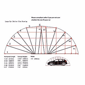 ikuby Super Sturdy Carport - Car Shelter - Heavy Duty Portable Lockable Carport Protecting Auto from All Weathers (Large-Car-Shelter-Size)…