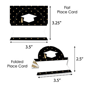 Big Dot of Happiness Gold - Tassel Worth The Hassle - Graduation Party Tent Buffet Card - Table Setting Name Place Cards - Set of 24