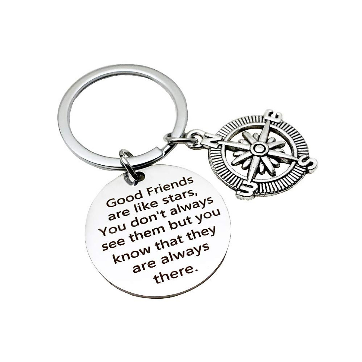Jstud Inspirational Best Friend Keychain Gifts Good Friends are Like Stars Friendship Jewelry Gift Keychain for Women Men
