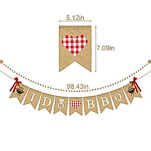 Rainlemon I DO BBQ Banner Burlap Wedding Shower Bridal Shower Engagement Party Decoration Supply