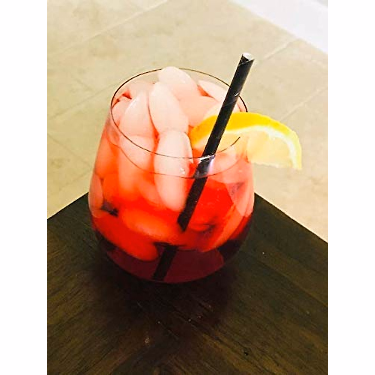 5.75 Black Paper Straw unwrapped 500ct