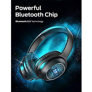 Tribit 32dB Active Noise Cancelling Headphones, Qualcomm QCC3003 Chip Wireless Headphones with CVC8.0 Mic, Over-Ear Bluetooth Headphones, HiFi Sound, Deep Bass for Travel, Office, Connect to 2 Devices