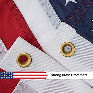 Bradford American Flag 12x18 Inches Made in USA, Embroidered Small American Flag for Boat ATV, Double Sided US Boat Flags for Outside with 2 Brass Grommets and 4 Stitching Rows Boat Cabin Decoration