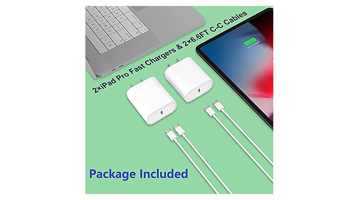iPad Pro Charger Fast Charging,2 Pack 20W USB C Fast Wall Charger Block ...
