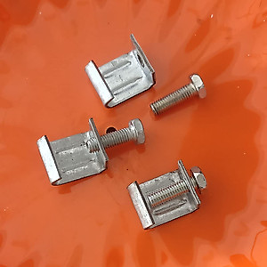 Ginyrerd 10Pcs Galvanized Steel M8 Clamp G Clamp Duct Flange Clip for Rectangular Tube Connection,Silver