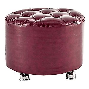 LLLY Footstool, Creative Round Soft Footstool Sofa Stool, Soft and Comfortable Smooth and Easy to Change Shoes Bench Solid Wood Frame (Color : D)