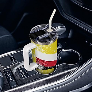 Brunei Vintage Flag 40oz Water Bottle Double Wall Insulated Tumbler with Handle Leakproof Travel Mug White-style