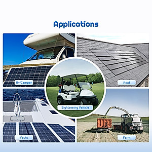 Alrska 150 Watt Flexible Solar Panel 12V Monocrystalline Bendable 150W 12 Volt Semi-Flexible Mono Overlap Solar Panel Solar Panels Charger Off-Grid for RV Boat Cabin Van Car Uneven Surfaces