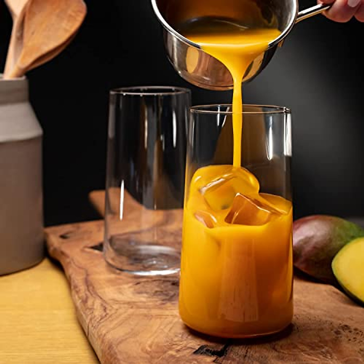 Krosno Tall Water Juice Drinking Glasses | Set of 6 | 18.3 oz | Avant-Garde Collection | Highball & Tumbler Crystal Glass | Perfect for Home, Restaurants and Parties | Dishwasher Safe