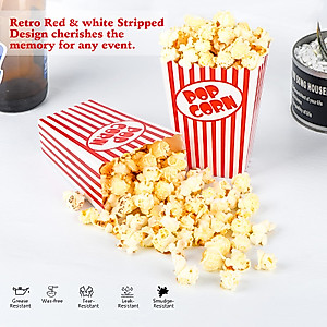 Zahaat 25 Mini Popcorn Boxes 5.5 Inches Tall Red and White Popcorn Bags Mini Pop Corn Buckets and Container for Movie Theater, Home, Carnival Party, Decorations