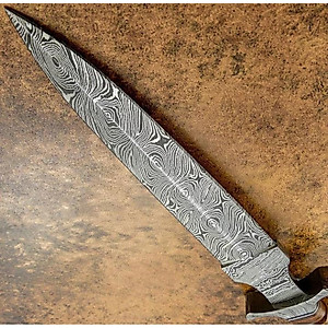 MJ KNIVES - Damascus Handforged Knife, Rose Wood Handle Knide, Outdoor, Camping knife, Survival knife, viking knife,gift for men with leather sheath.