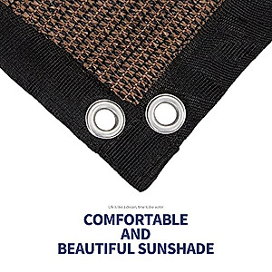 VICLLAX Shade Fabric Sun Shade Cloth Privacy Screen with Grommets for Patio Garden Pergola Cover Canopy 10x14 FT, Mocha