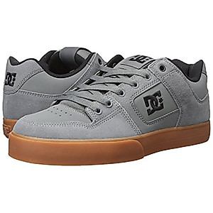DC Men's Pure Low Top Casual Skate Shoe, Grey/Gum, 11 M US