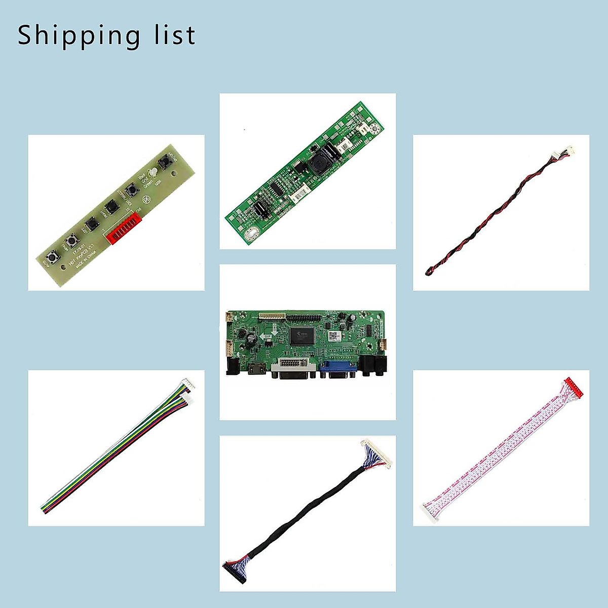 VSDISPLAY HD-MI VGA DVI Audio LCD Controller Board for 21.5" 23.8" 1920x1080 30Pin LCD Screen T215HVN01.0 M215HW03 V1 V2 M215HGE-L23 M215HTN01.1 LM238WF5-SSA1 LM238WF1-SLE3