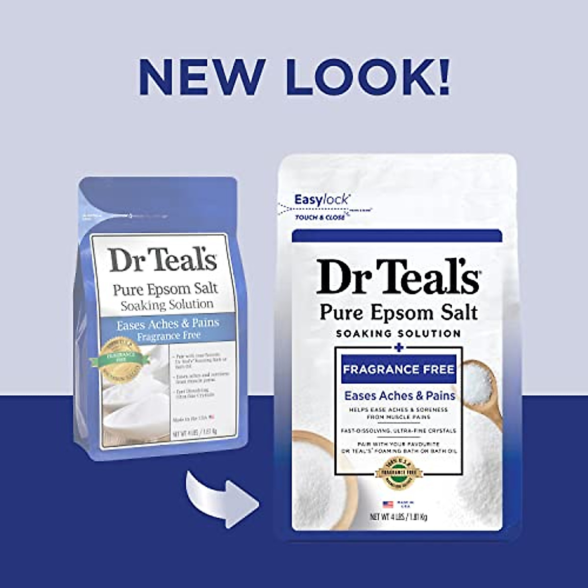 Dr Teal's Pure Epsom Salt Soak, Fragrance Free, 4 lbs