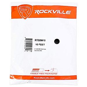 Rockville RTSBW10 10 Foot 1/4" TS to Bare Wire Speaker Cable,16 AWG,100% Copper