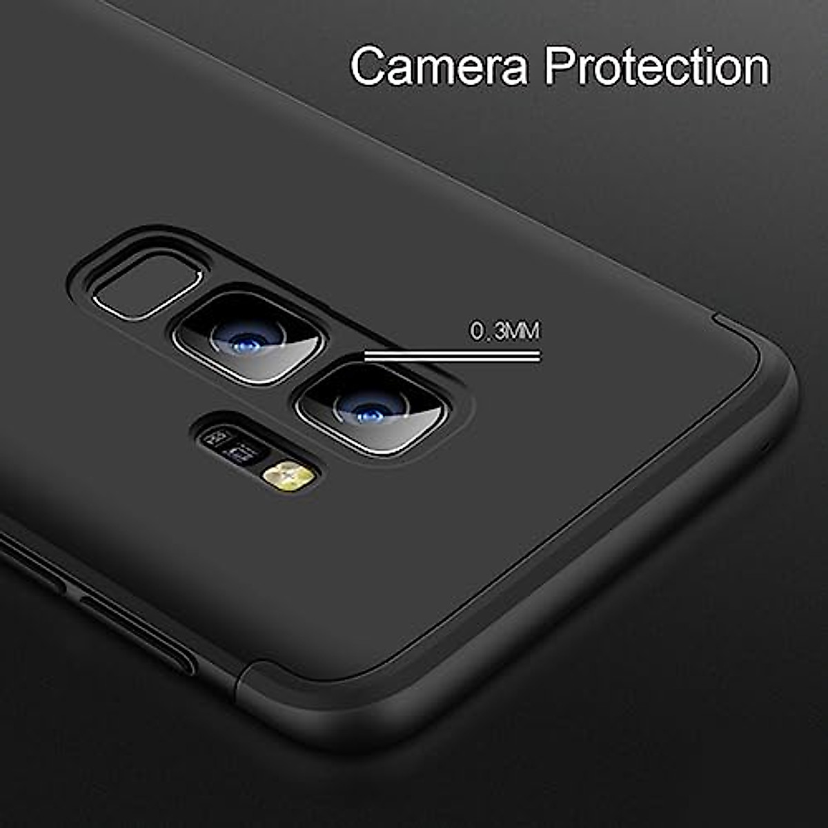 MuZiFei Case for Galaxy S9 Plus, 3-in-1 Ultra-Thin Slim Hard PC Case Cover Anti-Scratches 360 Degree Full Body Protective Cover Compatible with Samsung Galaxy S9+ Plus 6.2“ (Black)