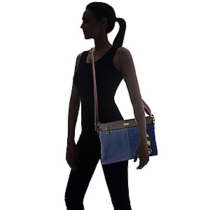 Chala Patch Cross-Body Canvas Messenger Bag- Owl-II (Mauve Red)