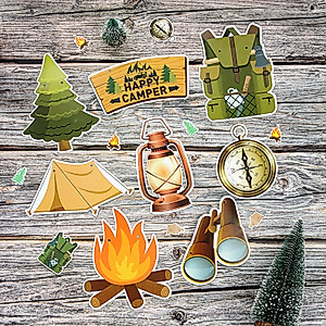 Fangleland Camping Party Decorations Welcome To Our CAMPSITE Banner, Camper Garland for Lumberjack Birthday Baby Shower Adventure Party Supplies