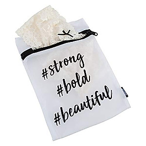 Woolite 3 Piece Printed, Multi Size Laundry Delicates, Zipper Close Mesh Wash Bag, White, 3 Count