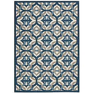 Waverly Sun N' Shade Indoor/Outdoor Celestial 5'3'' x 7'5'' Area-Rug, Easy-Cleaning, Non Shedding, Bed Room, Living Room, Dining Room, Backyard, Deck, Patio (5x7)