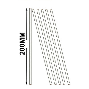 Pack of 6 Lab Glass Stirring Rod 8 inch (200mm) Length with Both Ends Round for Science, Lab, Kitchen, Science Education (6)