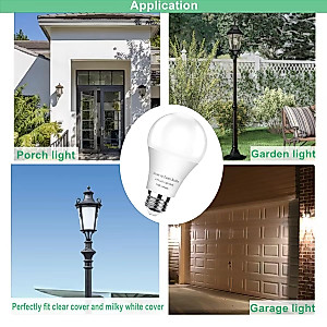 GEPLAD 6 Pack Dusk to Dawn Light Bulbs Outdoor, Sensor A19 LED Light Bulb, Auto on/Off Photocell Automatic for Outdoor Lighting, 5000K Daylight,1,100 Lumens