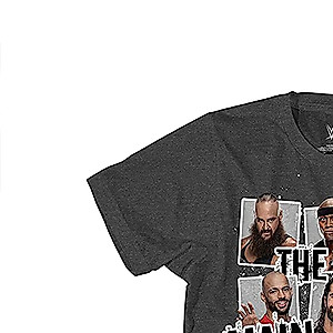 WWE Boys Superstars Group Shirt - John Cena, Daniel Bryan, Seth Rollins World Wrestling Champion Belt T-Shirt (Charcoal Heather, Large)