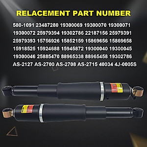 LUFT MEISTER 23487280 2 PCS Rear Air Shock Absorber Compatible with Escalade ESV EXT Chevy Suburban Tahoe Avalanche GMC Yukon XL 1500 19302786 25871432 580-1091