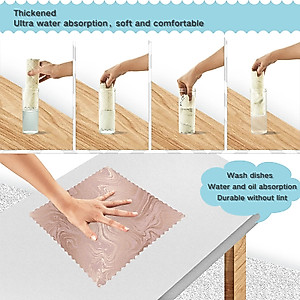 ALAZA Dish Towels Kitchen Cleaning Cloths Marble Pattern Rose Golden Dish Cloths Super Absorbent Kitchen Towels Lint Free Bar Tea Soft Towel Kitchen Accessories Set of 6,11"x11" 18