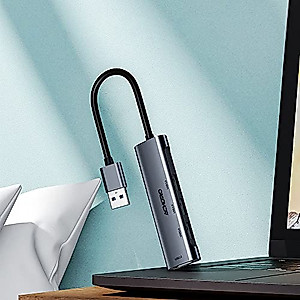 ACHORO 4 Ports Mini USB Hub – High Speed USB 3.0 Multiple USB Port Expender - Aluminium Alloy External USB Port for Laptop, Mac, PCs, – Portable Multi USB Port & Computer USB Hub (USB A 3.0 & 2.0)